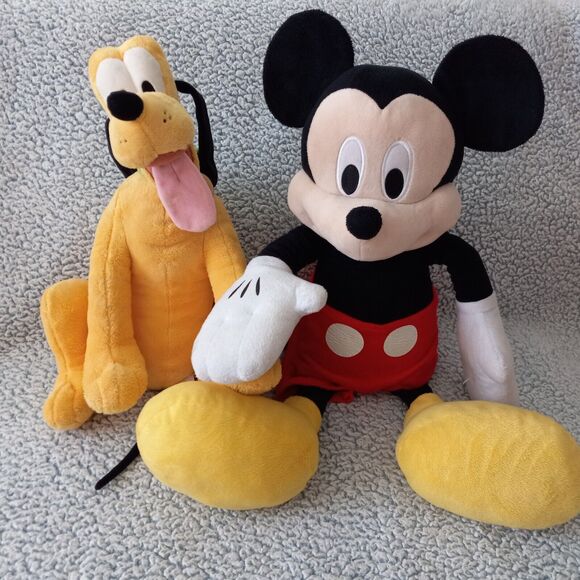 Disney | Toys | Mickey Mouse Pluto Large Plush Set Walt Disney Parks 24 8 Tall Disneyland | Poshmark